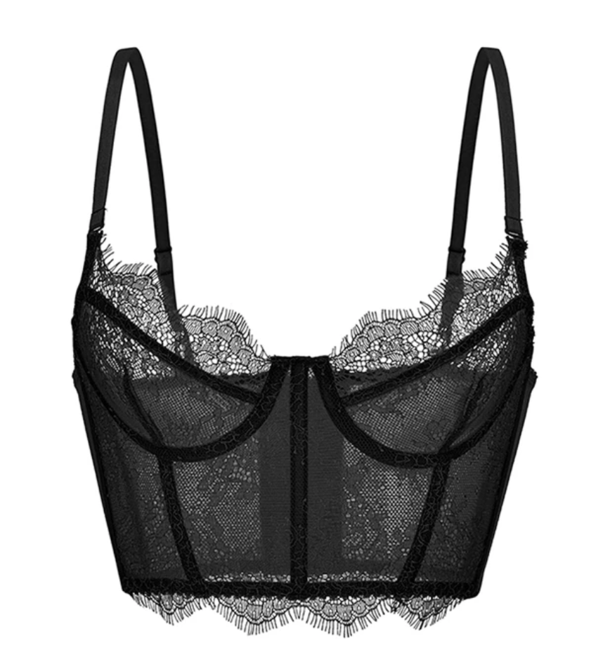 Mesh Lace Bralette (Black) – Shop Israella
