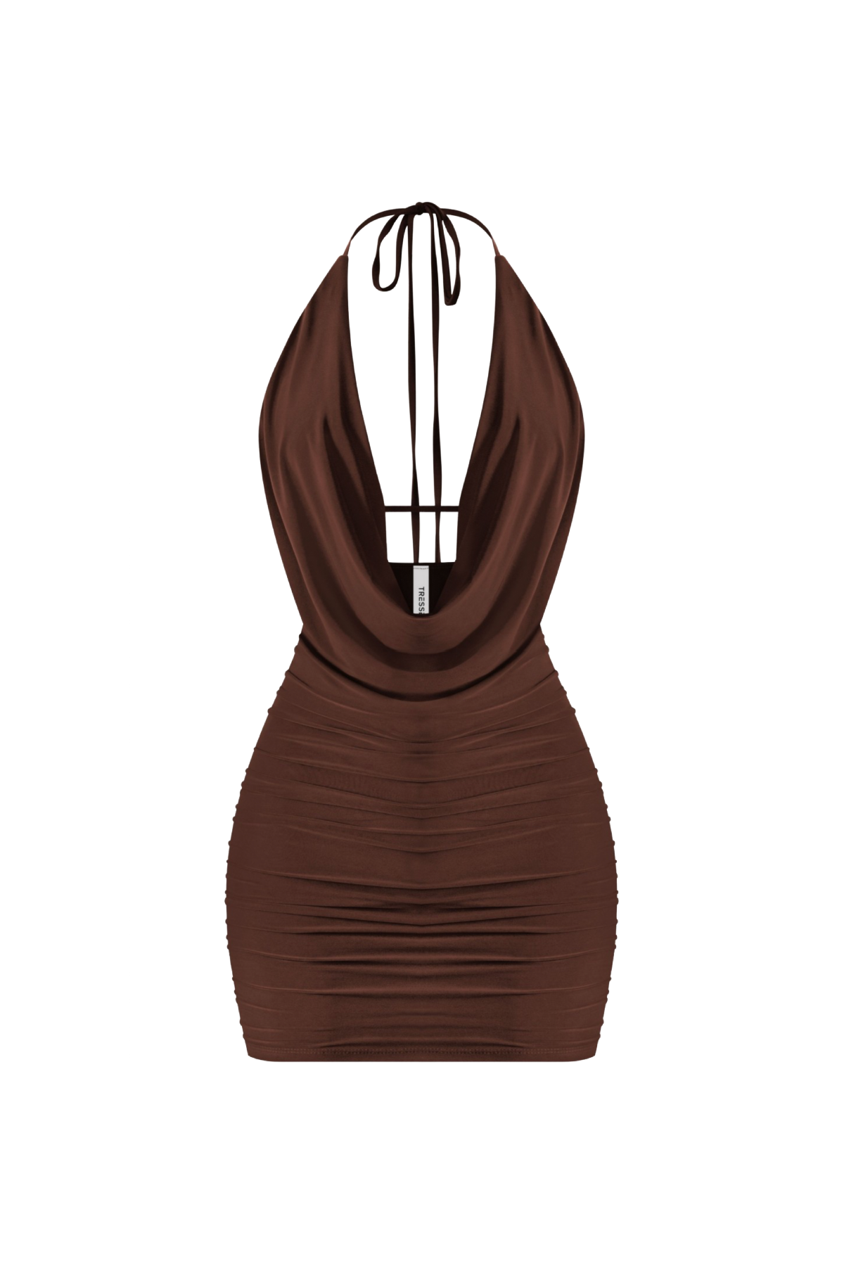Vanessa Halter Mini Dress (Brown) – Shop Israella